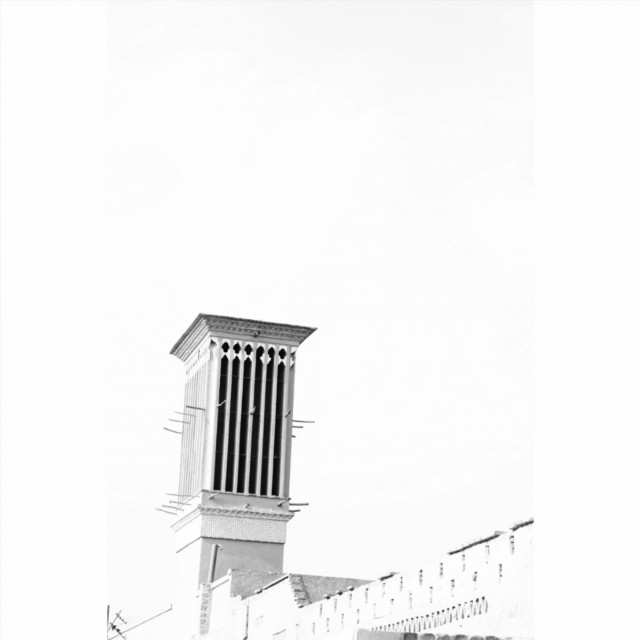 Windcatcher Tower Architecture Black And White