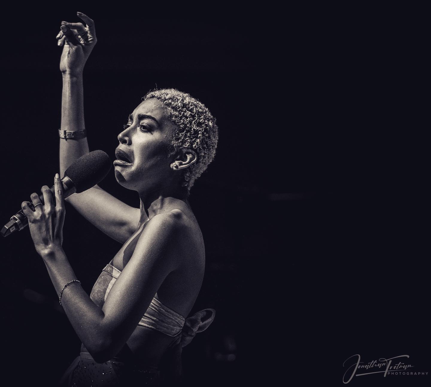 Female Singer Monochrome Stage Performance