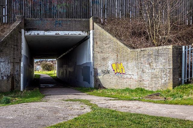 Urban Underpass Tunnel Pathway Graffiti Brick Walls