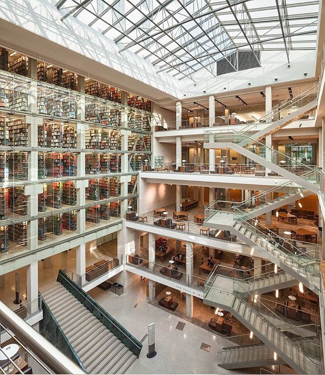 Library Interior Glass Atrium Study Space