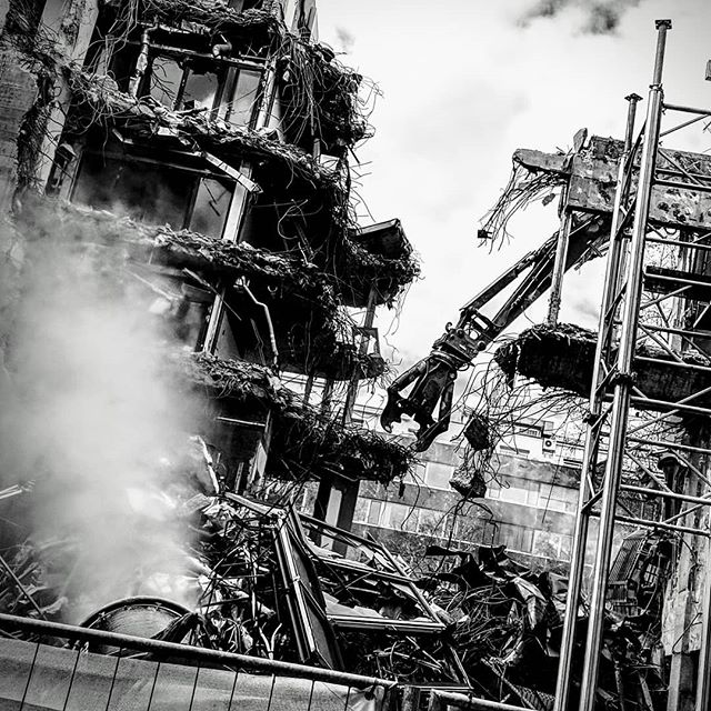 Building Demolition Crane Rubble Destruction