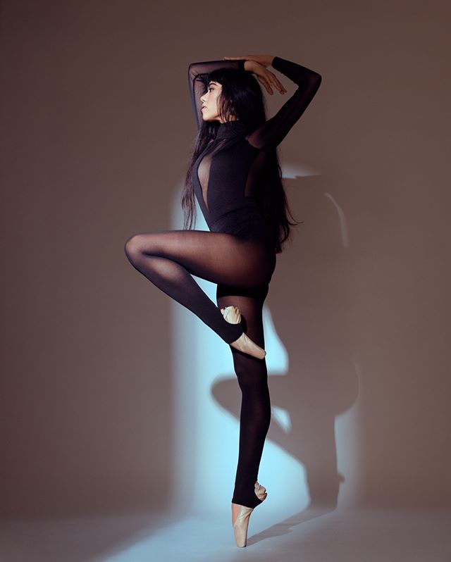 Ballerina Black Leotard Dance Performance