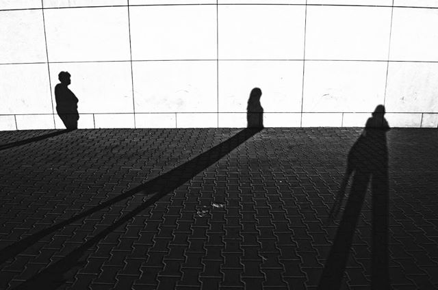 Silhouettes Long Shadows Urban Street City