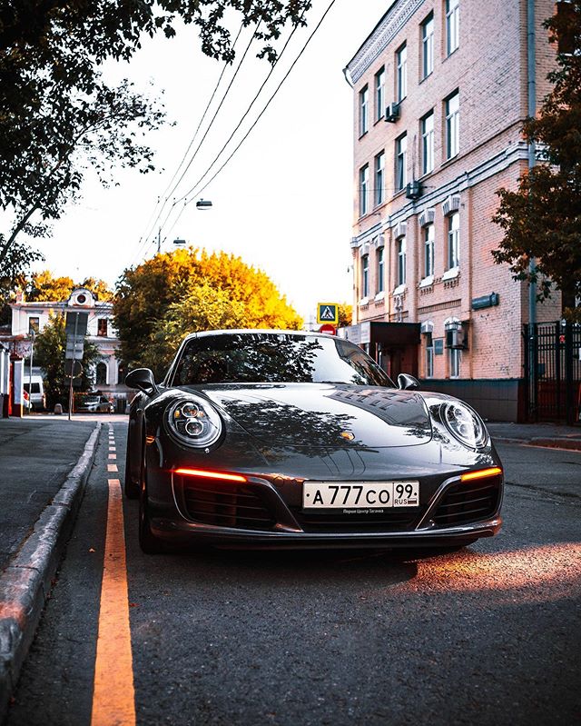 Gray Porsche City Street Luxury Automotive Design