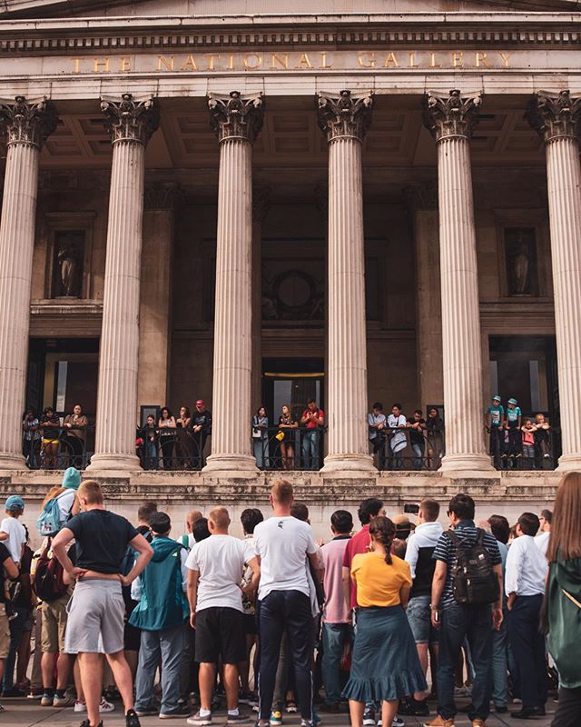 National Gallery London Crowd People Architecture