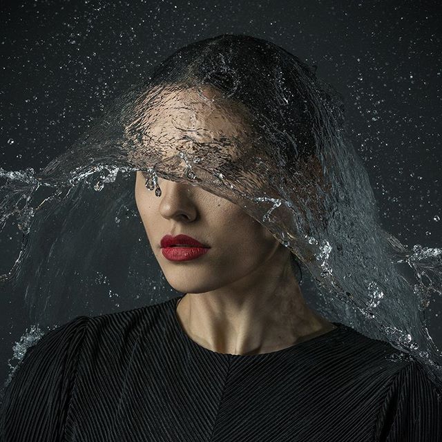 Woman Face Water Splash Beauty Skincare