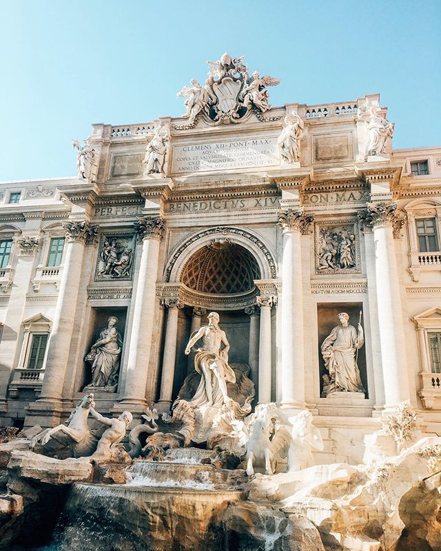 Trevi Fountain Rome Italy Sculptures Architectural Details