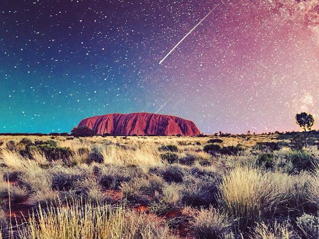 Uluru Ayers Rock Starry Night Australian Outback