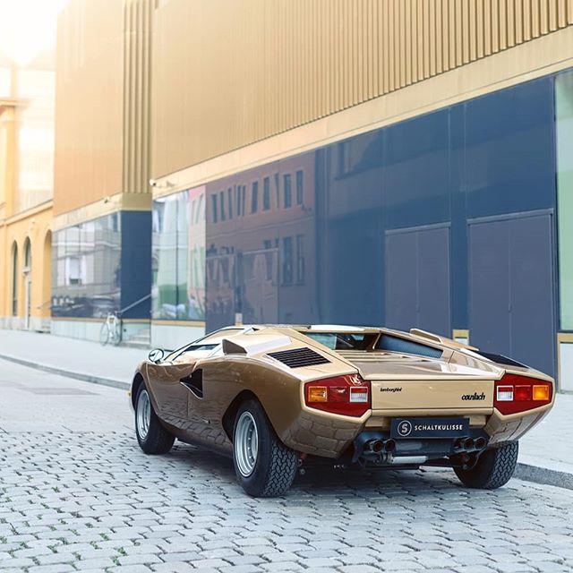Classic Gold Lamborghini Countach City Street